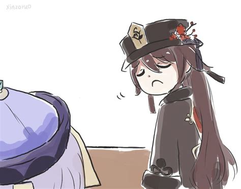 Xinzoruo Hu Tao Genshin Impact Qiqi Genshin Impact Genshin Impact 2girls Artist Name