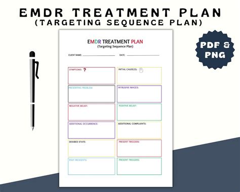 Emdr Treatment Plan Targeting Sequence Worksheets Printable Pdf Etsy