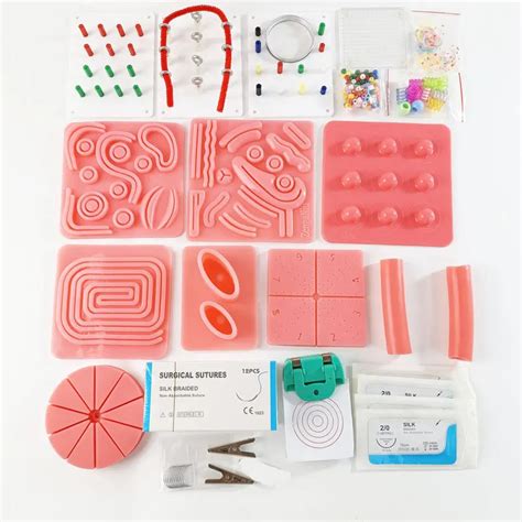 A Complete Set Of Laparoscopic Simulation Training Suture Kit Module