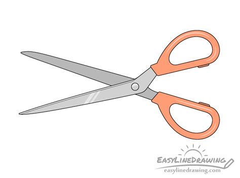 How To Draw Scissors Step By Step Easylinedrawing How To Draw Scissors Step By Step Easylinedrawing