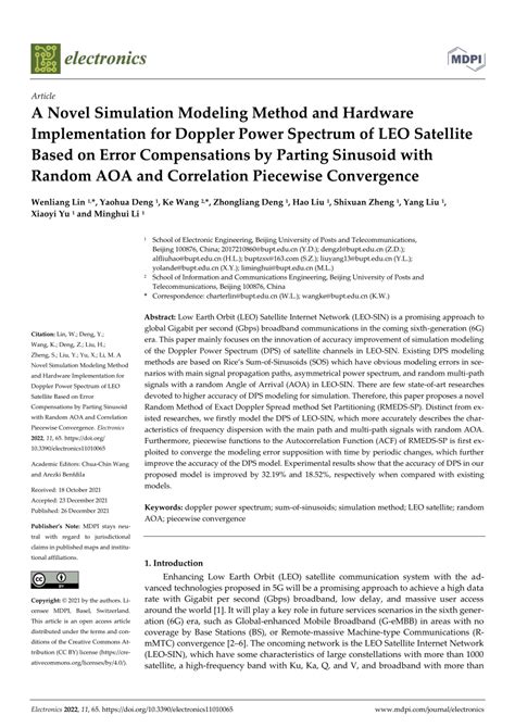 Pdf A Novel Simulation Modeling Method And Hardware Implementation For Doppler Power Spectrum