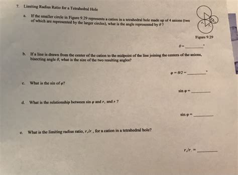 7 Limiting Radius Ratio For A Tetrahedral Hole If