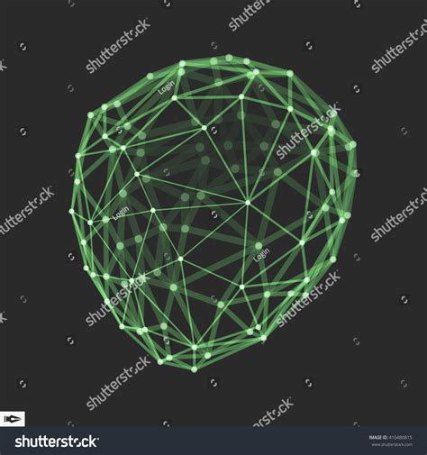 Connection Structure Wireframe Vector Illustration Glowing Stock Vector Royalty Free 410480815