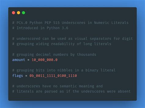 joshua saayman on twitter pc4 0 python pep 515 underscores in