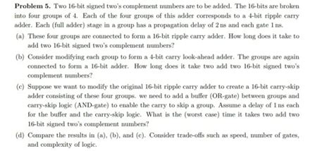 problem 5 two 16 bit signed two s complement numbers