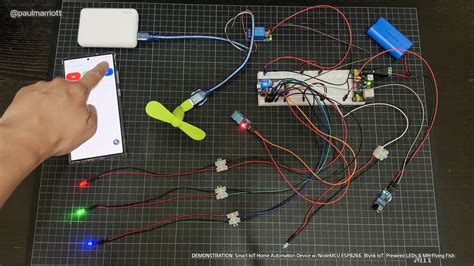DEMONSTRATION Smart Home Automation W NodeMCU ESP Blynk IoT Prewired LEDs MH Flying