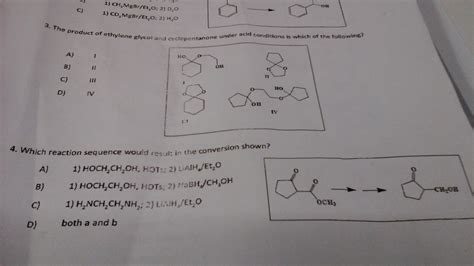 Solved The Product Of Ethylene Glycol And Cyclopentanone