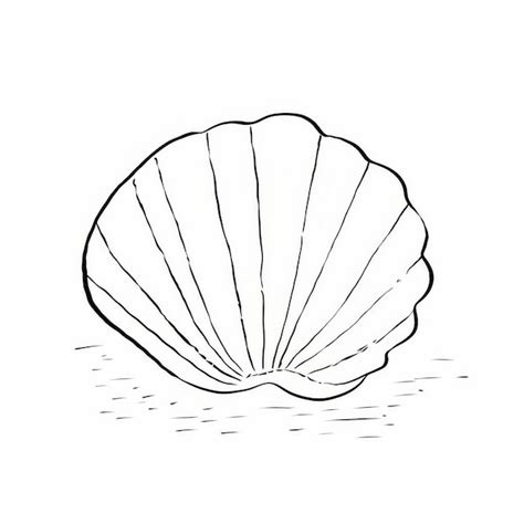 Sea Shell Sketch Line Clam Premium Ai Generated Image