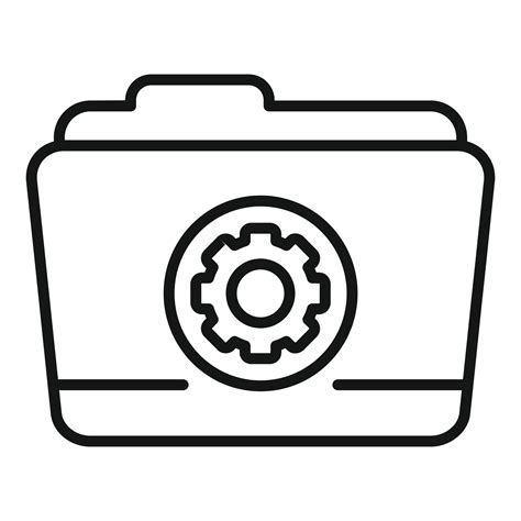 Folder Gear Icon Outline Vector Web Ui Vector Art At Vecteezy