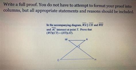 solved write a full proof you do not have to attempt to