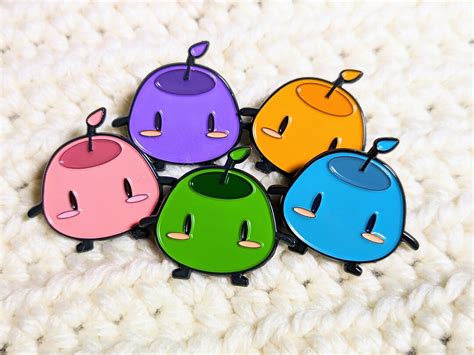 Stardew Junimo Soft Enamel Pin Green Blue Orange Purple Pink Stardew Valley Inspired