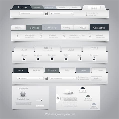 Premium Vector Web Design Navigation Set