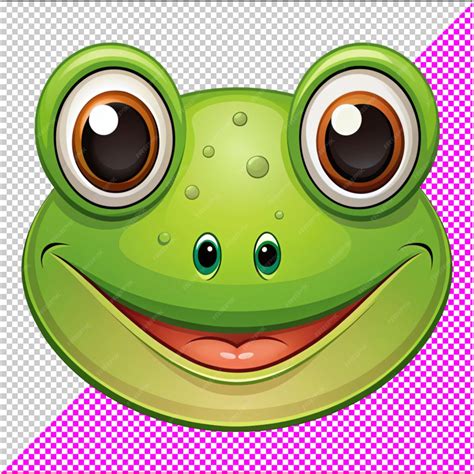 Premium Psd Cute Cartoon Frog Face Character Vector Illustration On