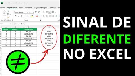Sinal De Diferente No Excel Como Usar