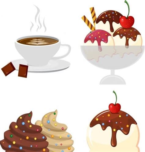 초콜릿 제품 디자인 요소 아이스크림 커피 아이콘 Eps Ai Uidownload