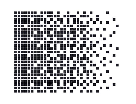 픽셀 분해 배경입니다 부패 효과 분산된 점선 패턴입니다 분해의 개념입니다 간단한 정사각형 입자가 있는 추상 픽셀 모자이크 텍스처입니다 흰색 배경에 벡터 일러스트