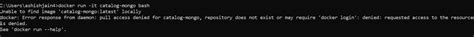 Error On Running Docker Exec It Catalog Mongo Binbash · Issue 9