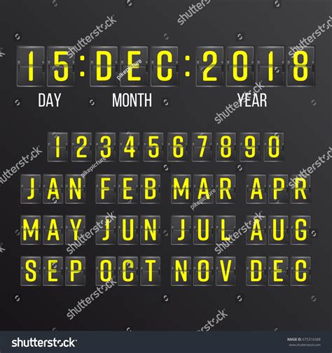 Flip Countdown Timer Vector Black Flip Stock Vector Royalty Free Shutterstock