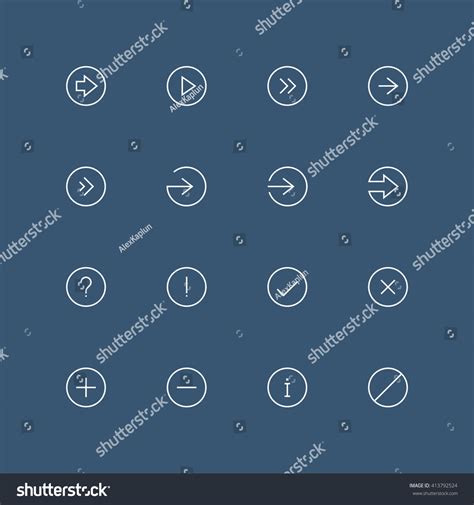 Arrows Thin Outline Icon Set Different Stock Vector Royalty Free Shutterstock