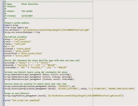Uwec Gis Tim Condon Using Python Script To Run Arcgis Operations