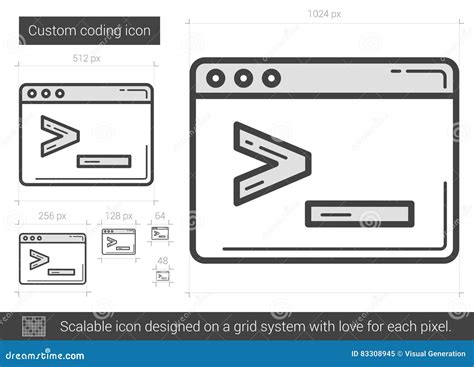 Custom Coding Line Icon Stock Vector Illustration Of Configuration