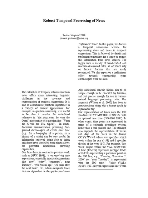Robust Temporal Processing Of News Pdf Accuracy And Precision