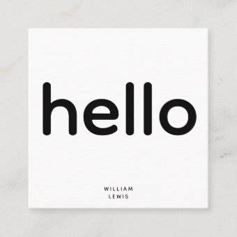 Minimal Hello QR Code Social Media Icons Square Business Card Zazzle
