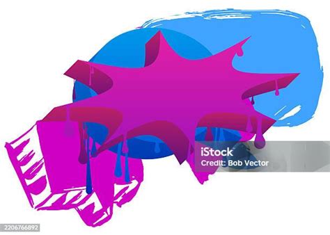 파란색과 보라색 낙서 말풍선입니다 추상 현대 메시징 간판 거리 예술 장식 토론 아이콘 도시 회화 스타일로 수행 0명에 대한 스톡 벡터 아트 및 기타 이미지 Istock