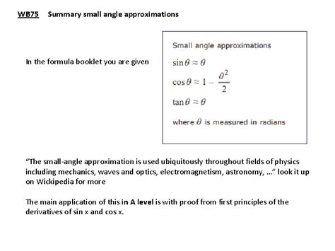 Trigonometry Small Angle Approximations Kus Objectives Bat Derive