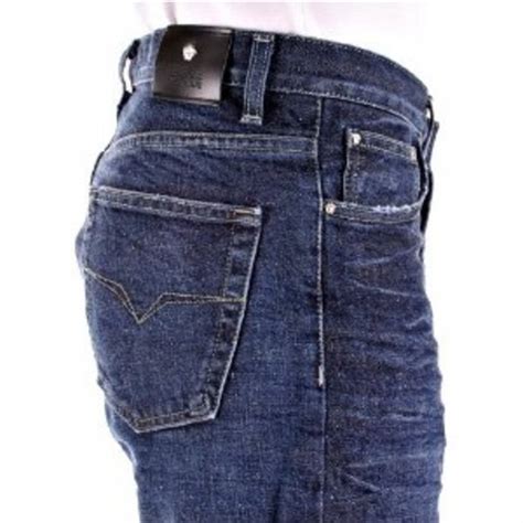 Indigo Blue Classic Fit Straight Leg Jeans by Versace