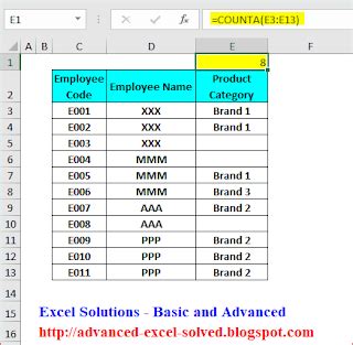Count Not Blank Cells Counta Function Excel Solutions Basic And Advanced
