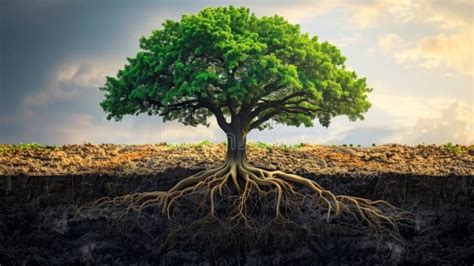 A Graphic Design Featuring A Tree With Roots Stretching Deep Into The Ground Symbolizing The