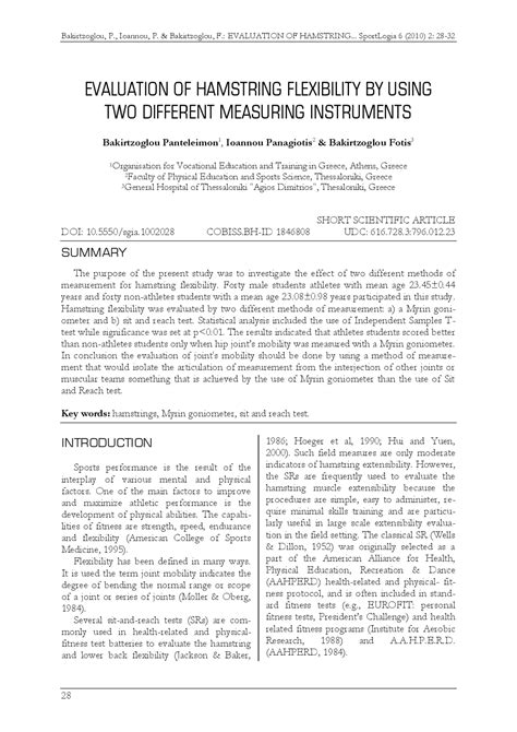 Evaluation Of Hamstring Flexibility By Using Two Exercises Human