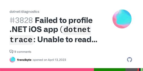 Failed To Profile Net Ios App `dotnet Trace` Unable To Read Beyond