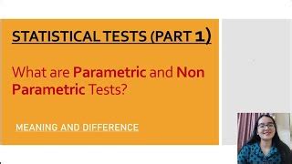 STATISTICAL TESTS Part Parametric And Non Paramet Doovi