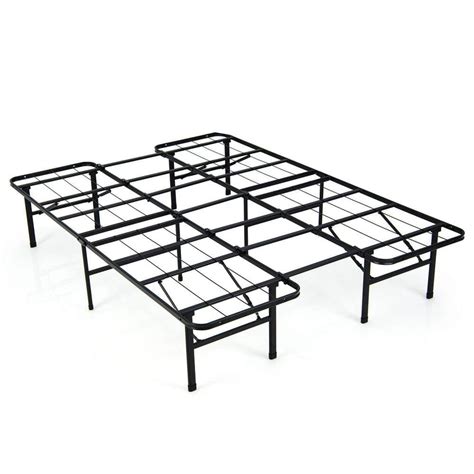 Angeles Home Black Steel Frame Full Size Platform Bed With Folding Not