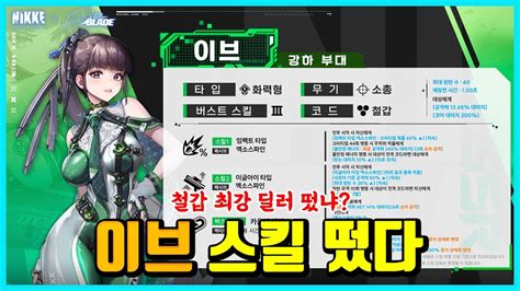 승리의 여신 니케 이브 스킬 떴다 철갑 최강 딜러 떴냐 Youtube