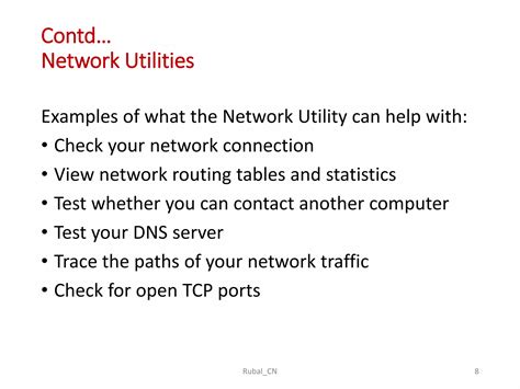 Troubleshooting Network And Network Utilities Pptx Computer