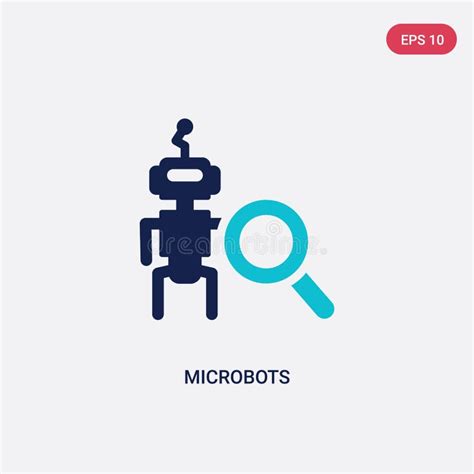 Two Color Microbots Vector Icon From Artificial Intellegence Concept