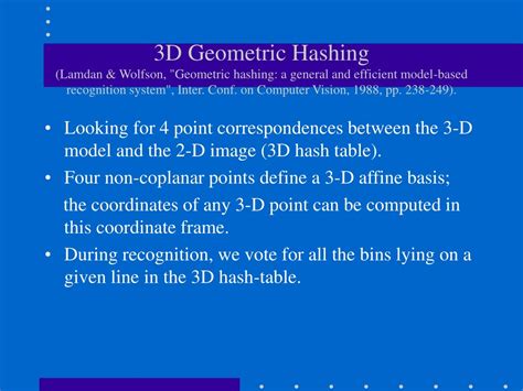 Ppt Object Recognition Using Geometric Hashing Powerpoint
