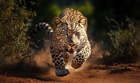 Close Up Of A Leopard Stalking Prey Stock Illustration Illustration