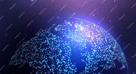 Premium Vector Futuristic Map Of The Planet World Map Globalization