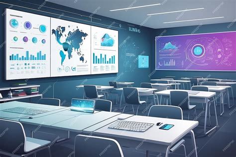 Premium Photo The Evolution Of Smartboards Interactive Displays In The Futuristic Classroom