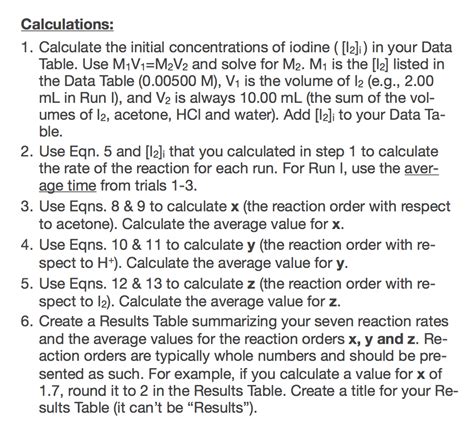 Solved Calculations: 1. Calculate the initial concentrations | Chegg.com