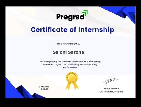 Pregrad Opportunity Experience Saloni Saroha