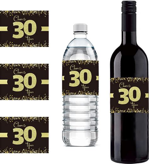 Sumerk 24 Pcs Cheers To 30 Stickers 30th Birthday