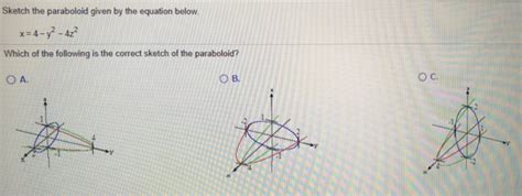 Solved Sketch The Paraboloid Given By The Equation Below X