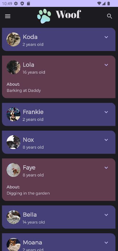 GitHub Camilo Hernandez Woof App Aplicación que utiliza los componentes de Material Design
