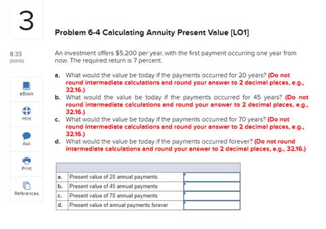 Solved 3 Problem 6 4 Calculating Annuity Present Value Lo1