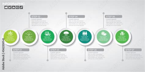Timeline Infographics Design Template With 7 Options Process Diagram Vector Eps10 Illustration